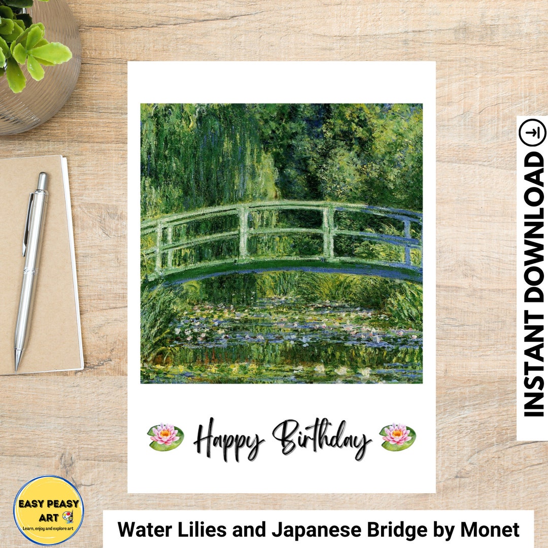 Claude Monet Birthday Card Printable, Art Lover Gift, Art History Card ...