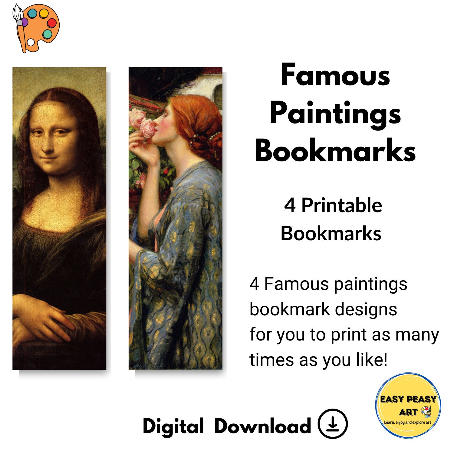 Famous Art Bookmarks, Famous Paintings as Gifts, Famous Women Art ...