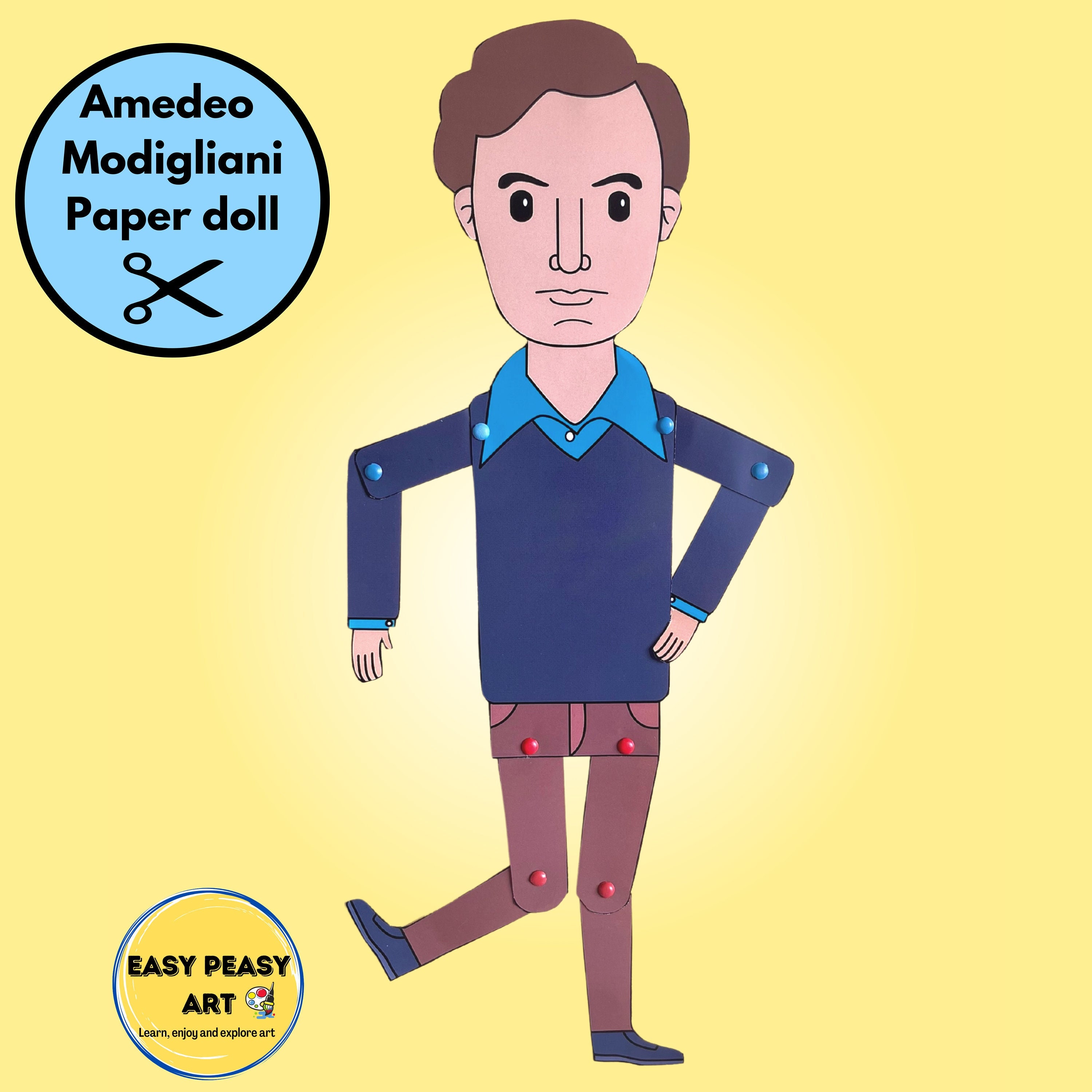 Amedeo Modigliani Printable Paper Doll Famous Artist Paper - Etsy