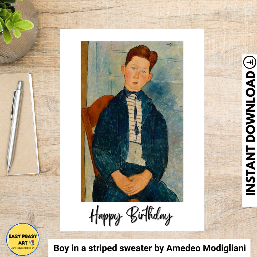Amedeo Modigliani Birthday Card Printable, Fine Art Birthday Card ...