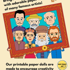 Salvador Dali Printable Paper Doll, Famous Artists Cut Out Doll, Art ...