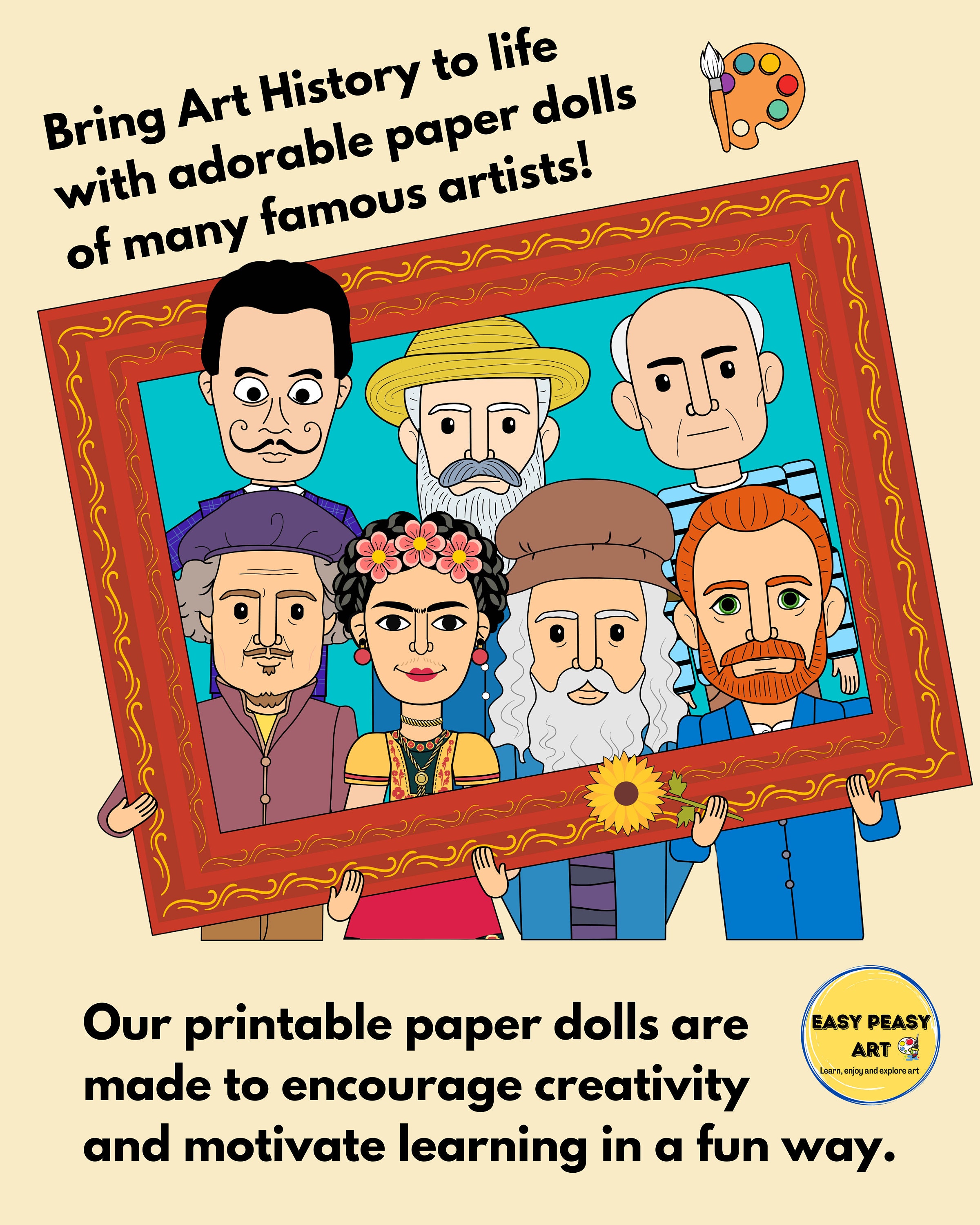 Salvador Dali Printable Paper Doll Famous Artists Cut Out - Etsy