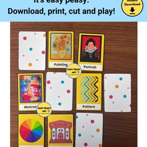 Art Memory Game for Toddlers and Preschoolers, Memory Cards With Art ...