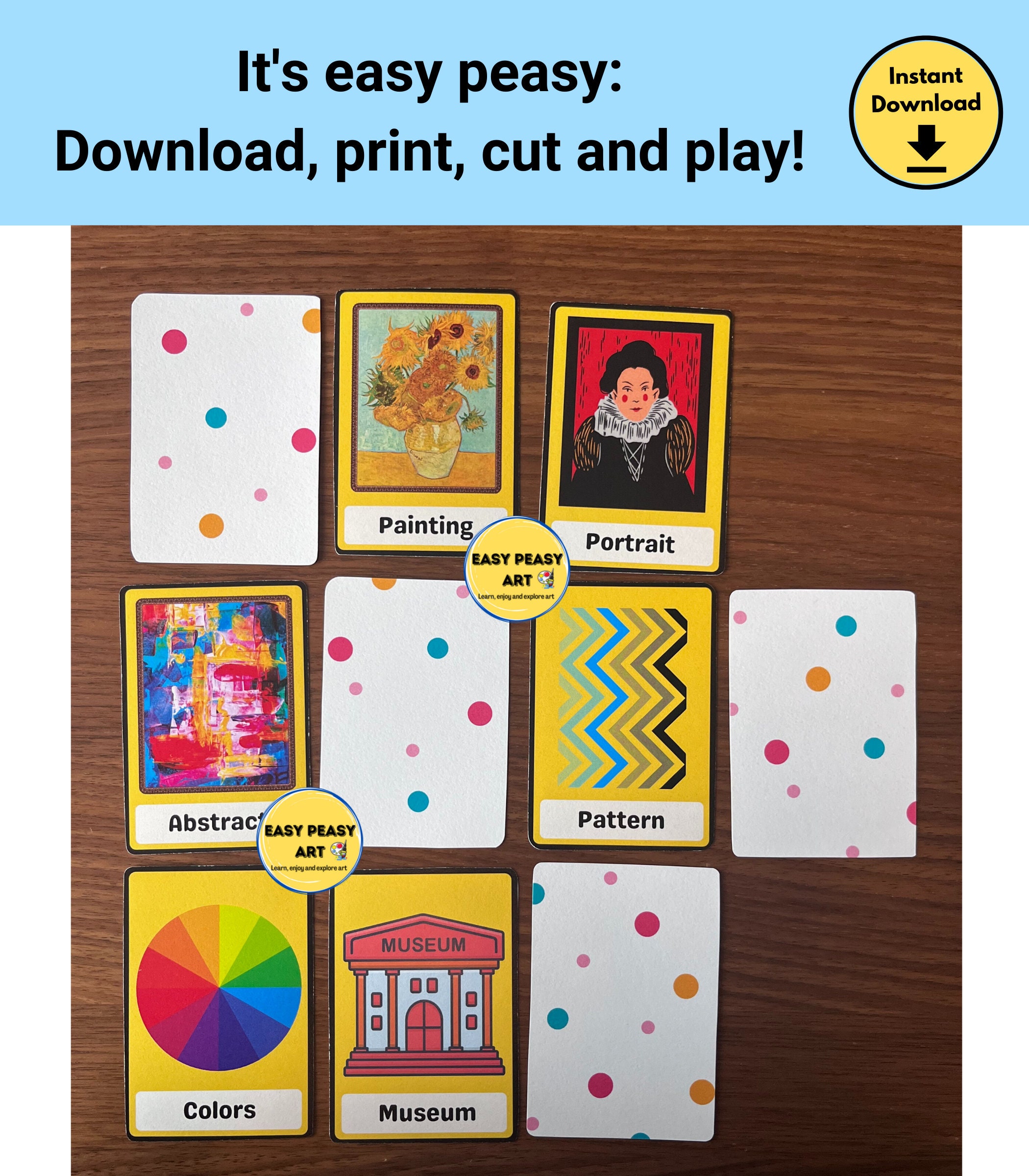 Art Memory Game for Toddlers and Preschoolers, Memory Cards With Art ...