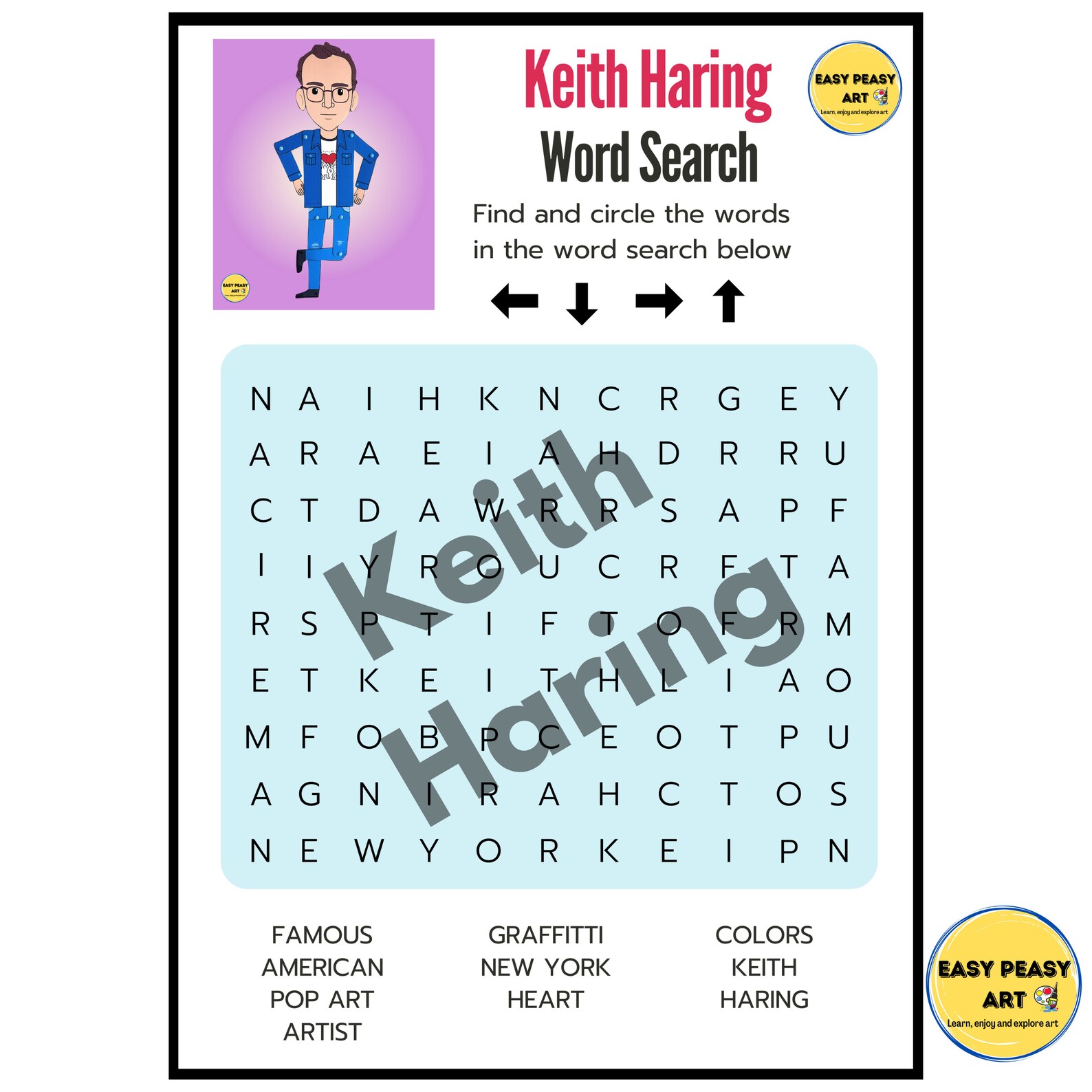 Keith Haring Articulated Doll Printable, Pop Art Artist Paper Puppet ...