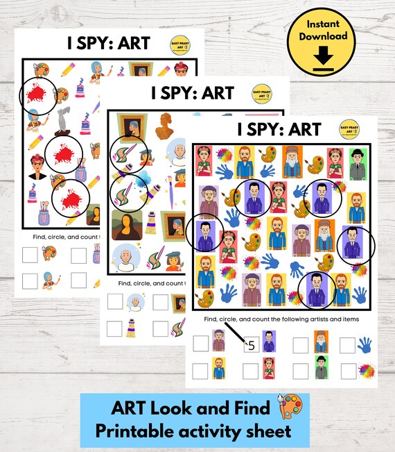 I Spy Game Printable Look and Find Art History Homeschool - Etsy Australia