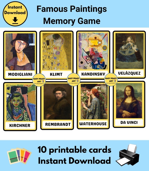 Art Matching Game for Toddlers and Kids Montessori Cards for - Etsy