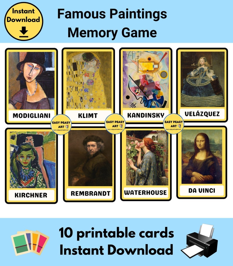 Art Matching Game for Toddlers and Kids, Montessori Cards for Toddlers ...