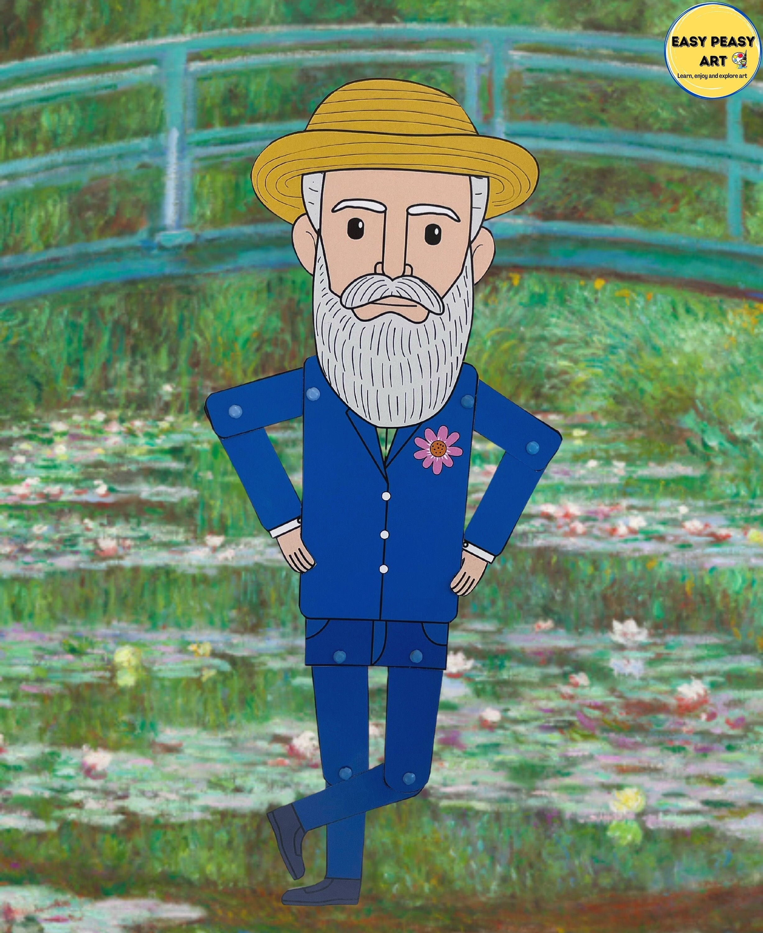 Claude Monet Articulated Doll, Famous Artist Digital Paper Doll ...