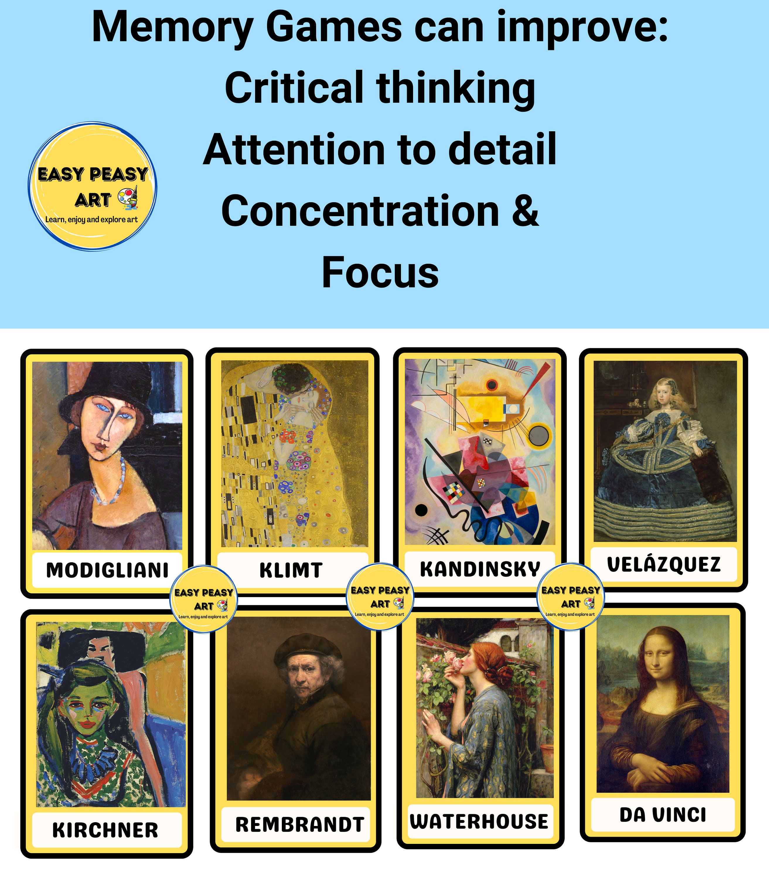 Art Matching Game for Toddlers and Kids, Montessori Cards for Toddlers ...