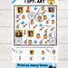 I Spy Art Printable, Look and Find Art Activity Sheet, I Spy for Kids ...