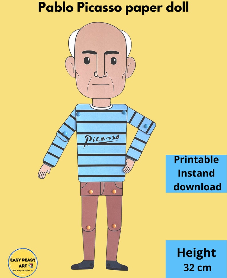 Famous Artist Craft Cards for Kids, Coloring Picasso, Art History for ...