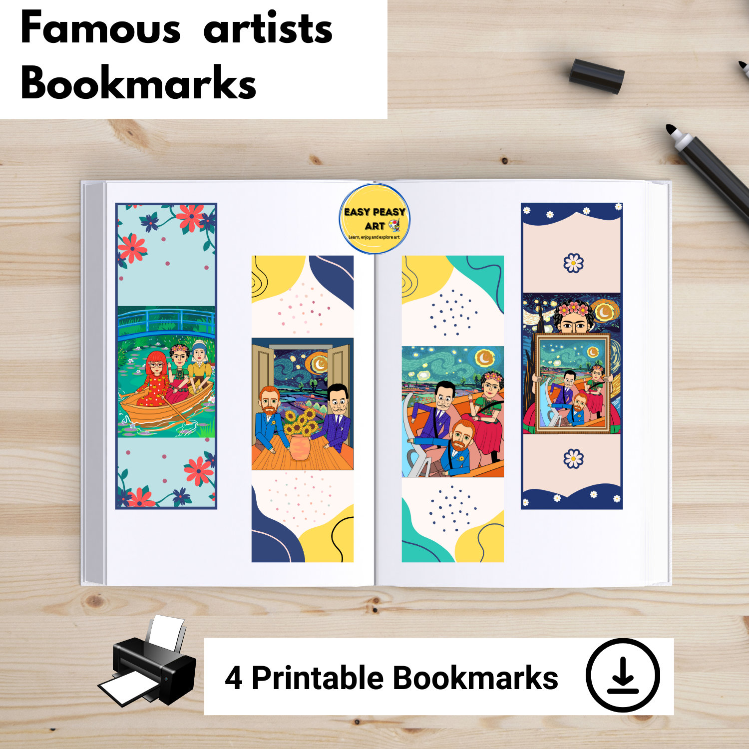 Famous Artists Bookmarks Gift for Art Teacher Salvador Dali - Etsy