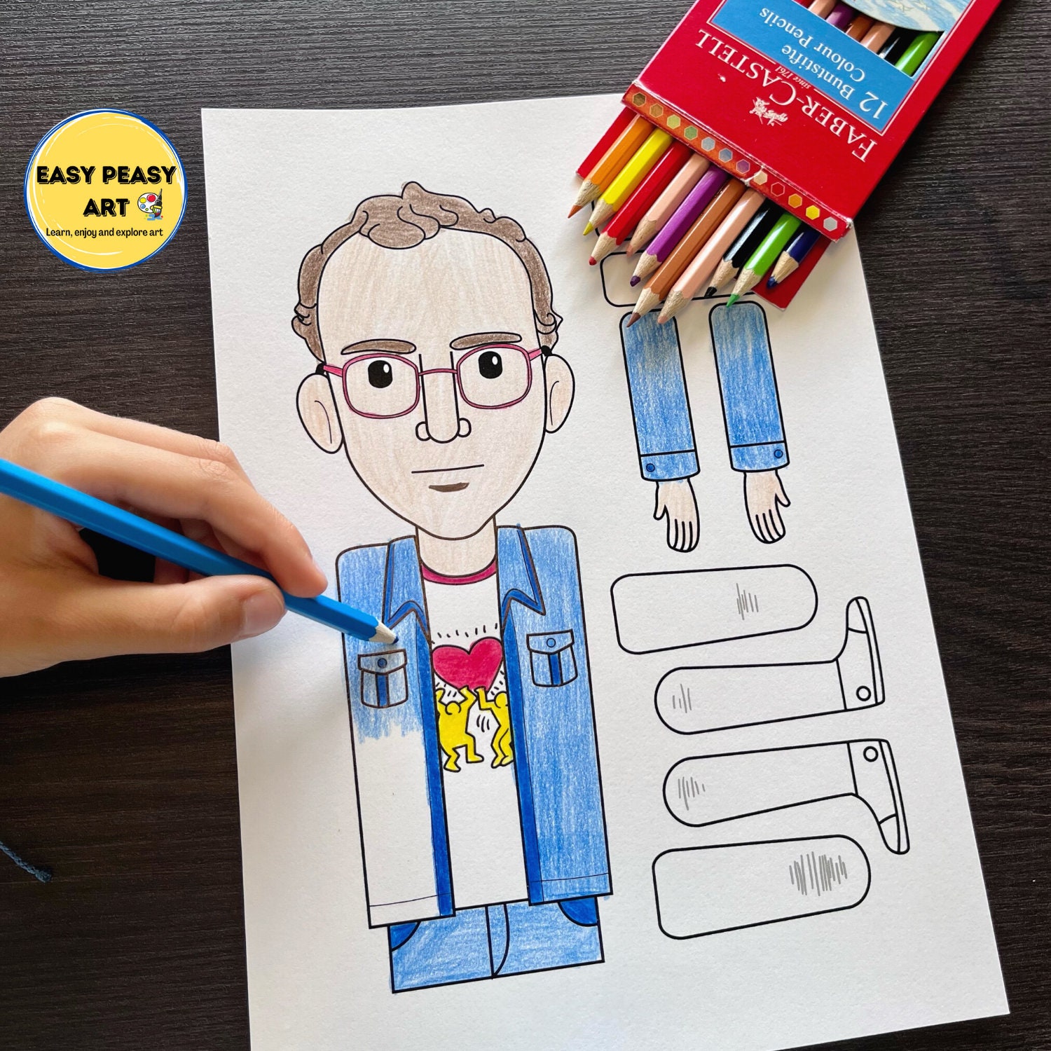 Keith Haring Articulated Doll Printable, Pop Art Artist Paper Puppet ...