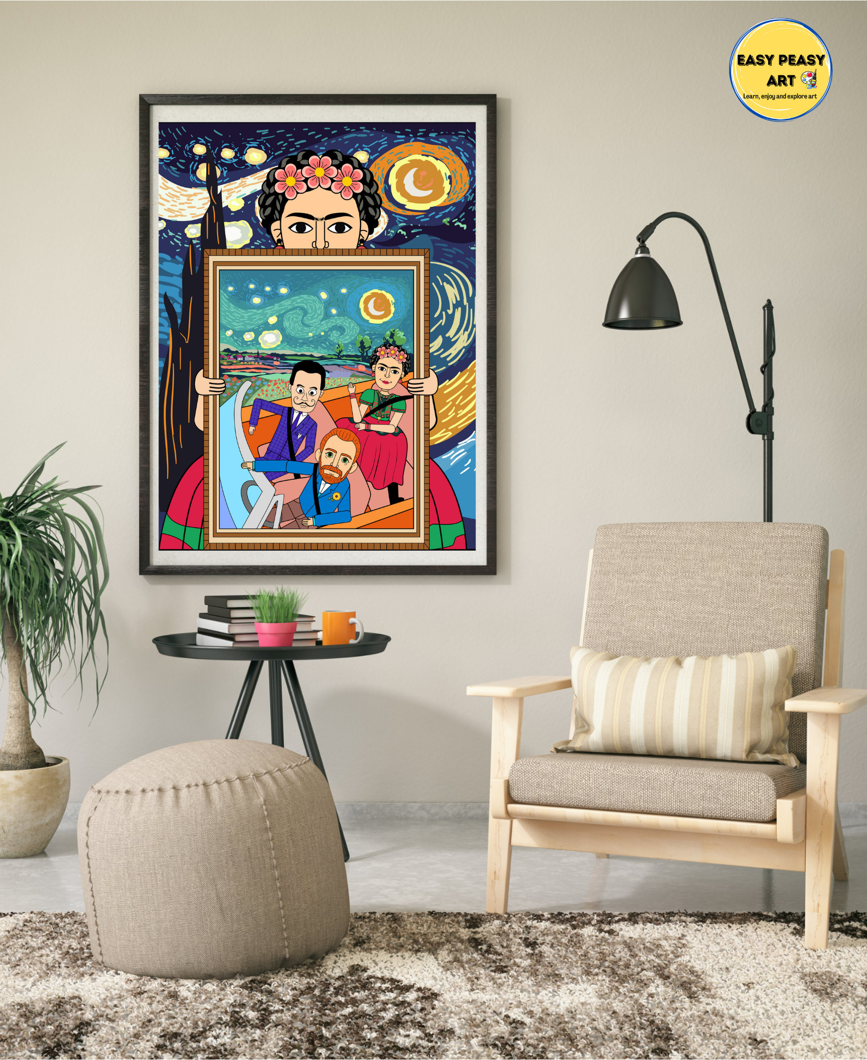 Frida Kahlo Poster, Frida Kahlo Wall Art, Van Gogh Art Print, Playroom ...