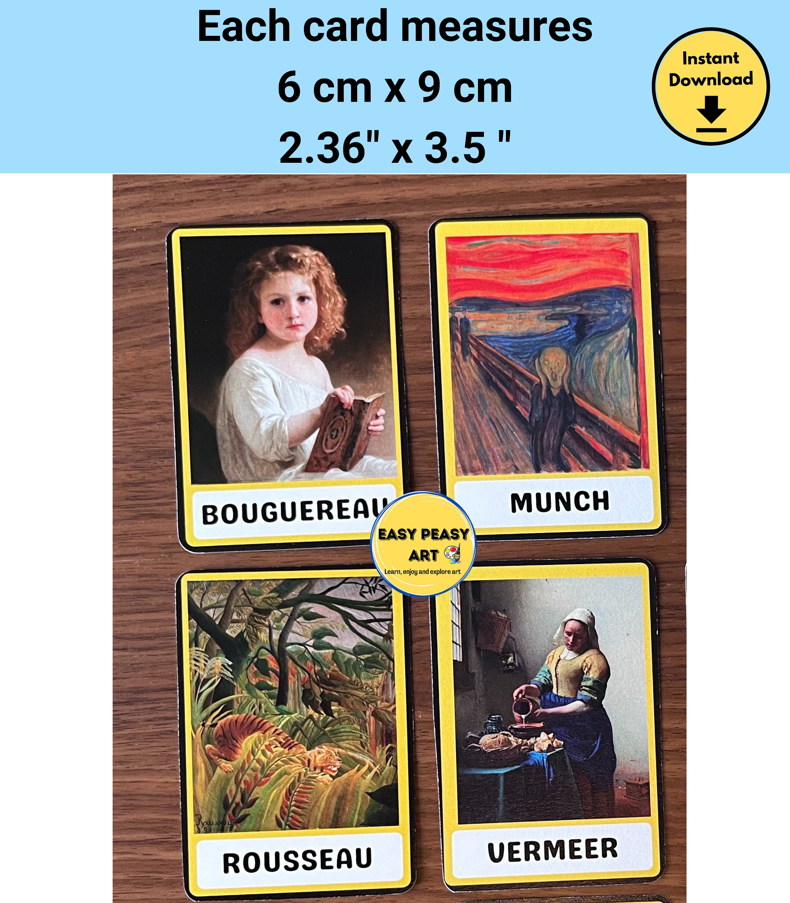 Art Matching Cards, Matching Game for Toddlers and Preschoolers ...