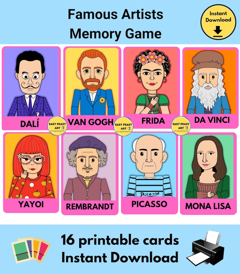 Memory Match Game Printable, Matching Games for Kids, Kids Games ...