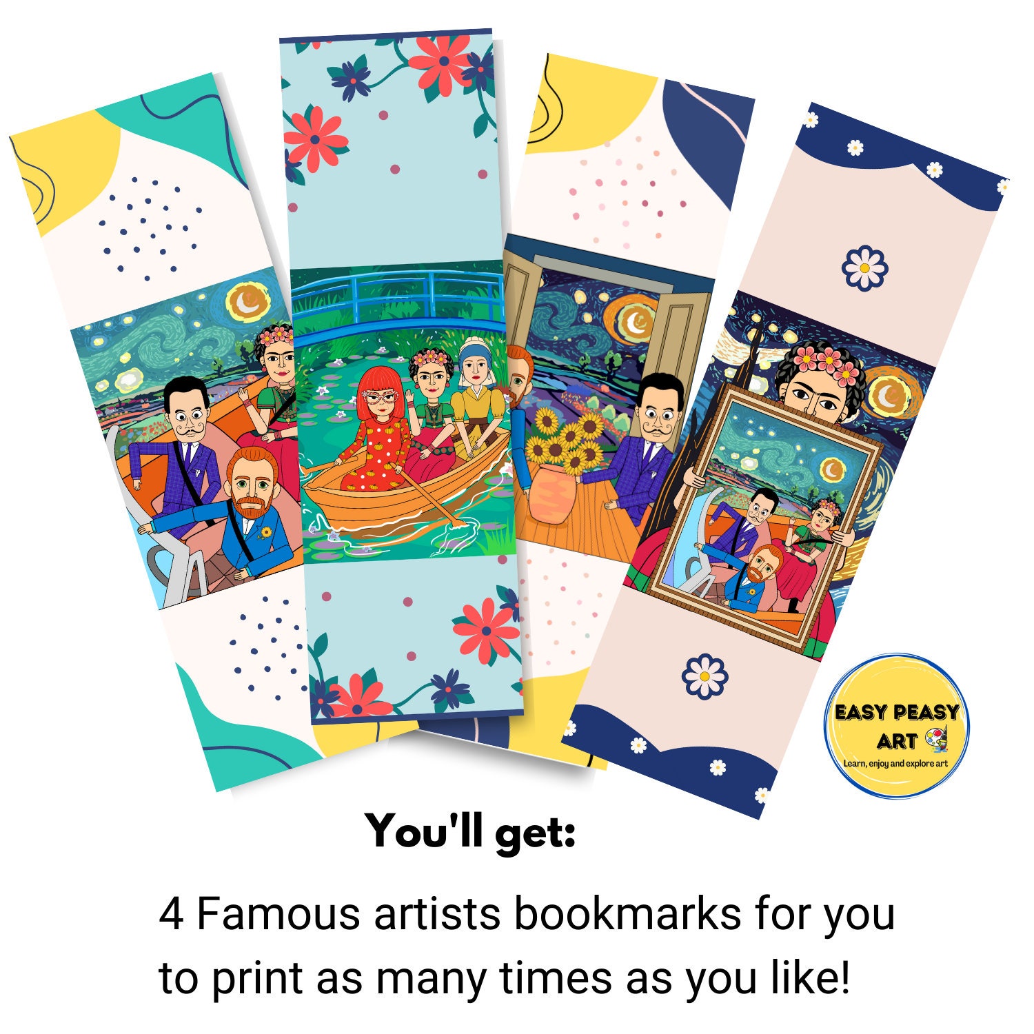 Famous Artists Bookmarks Gift for Art Teacher Salvador Dali - Etsy