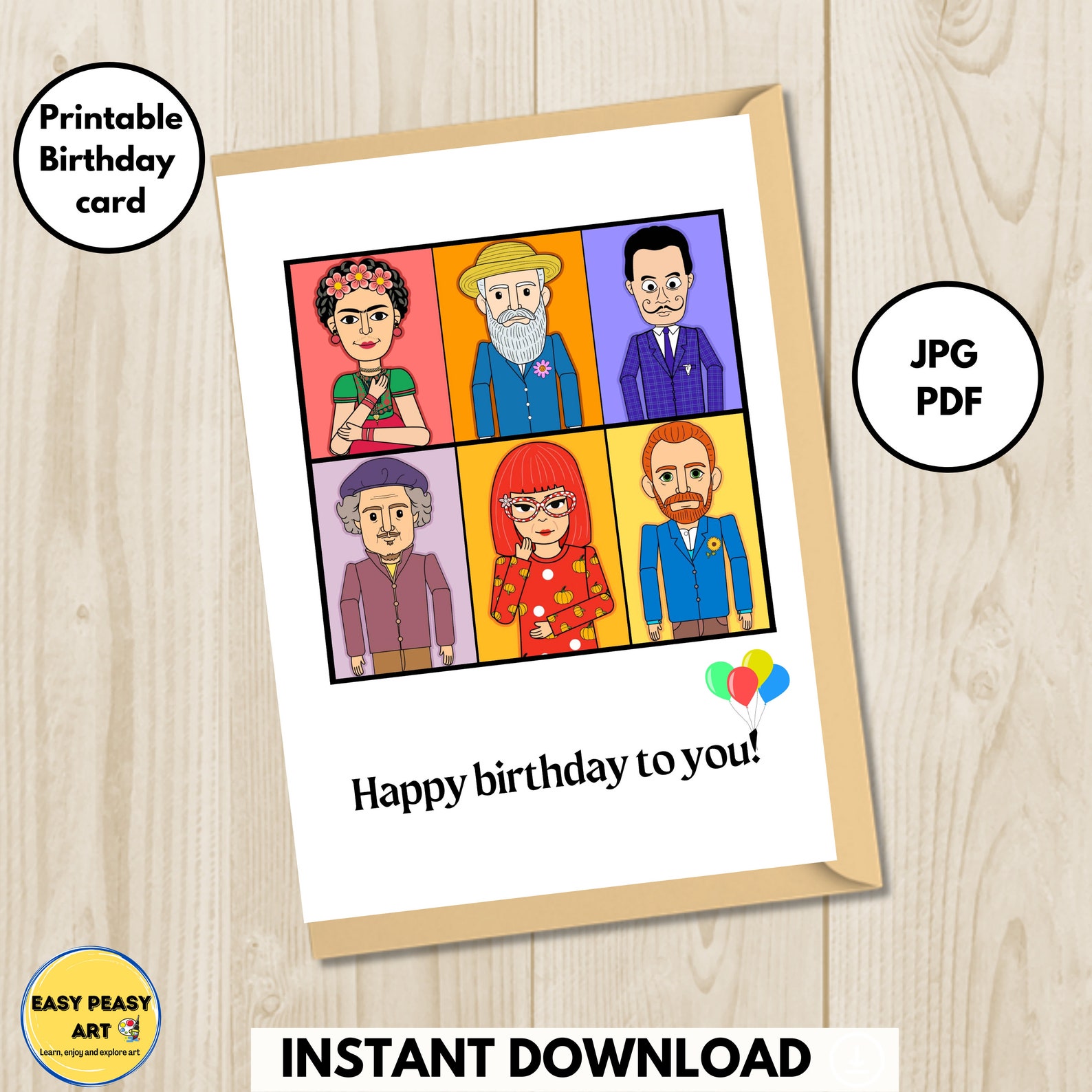 Artist Birthday Card, Cute Birthday Card, Gifts for Artists, Artist ...