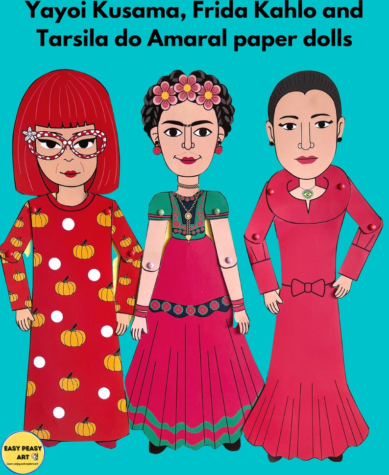 Famous Artists Articulated Paper Dolls Contemporary Artists - Etsy