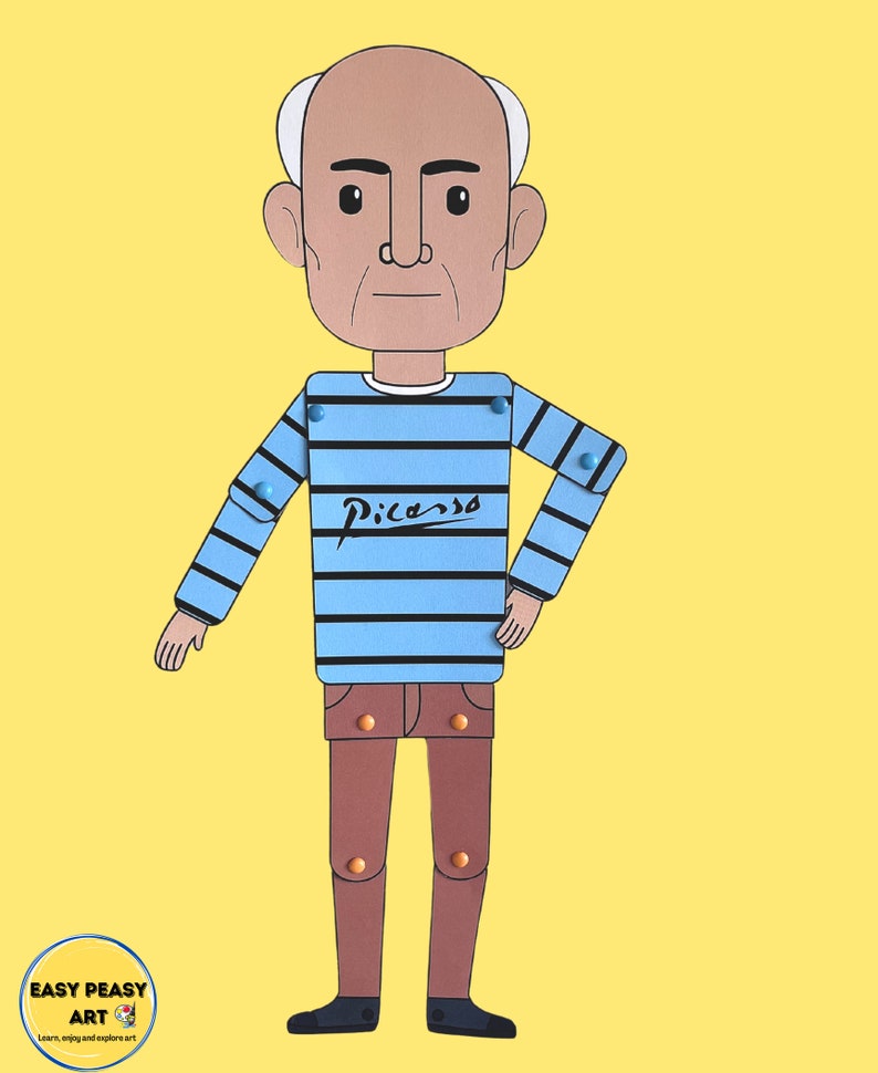 Famous Artist Craft Cards for Kids, Coloring Picasso, Art History for ...
