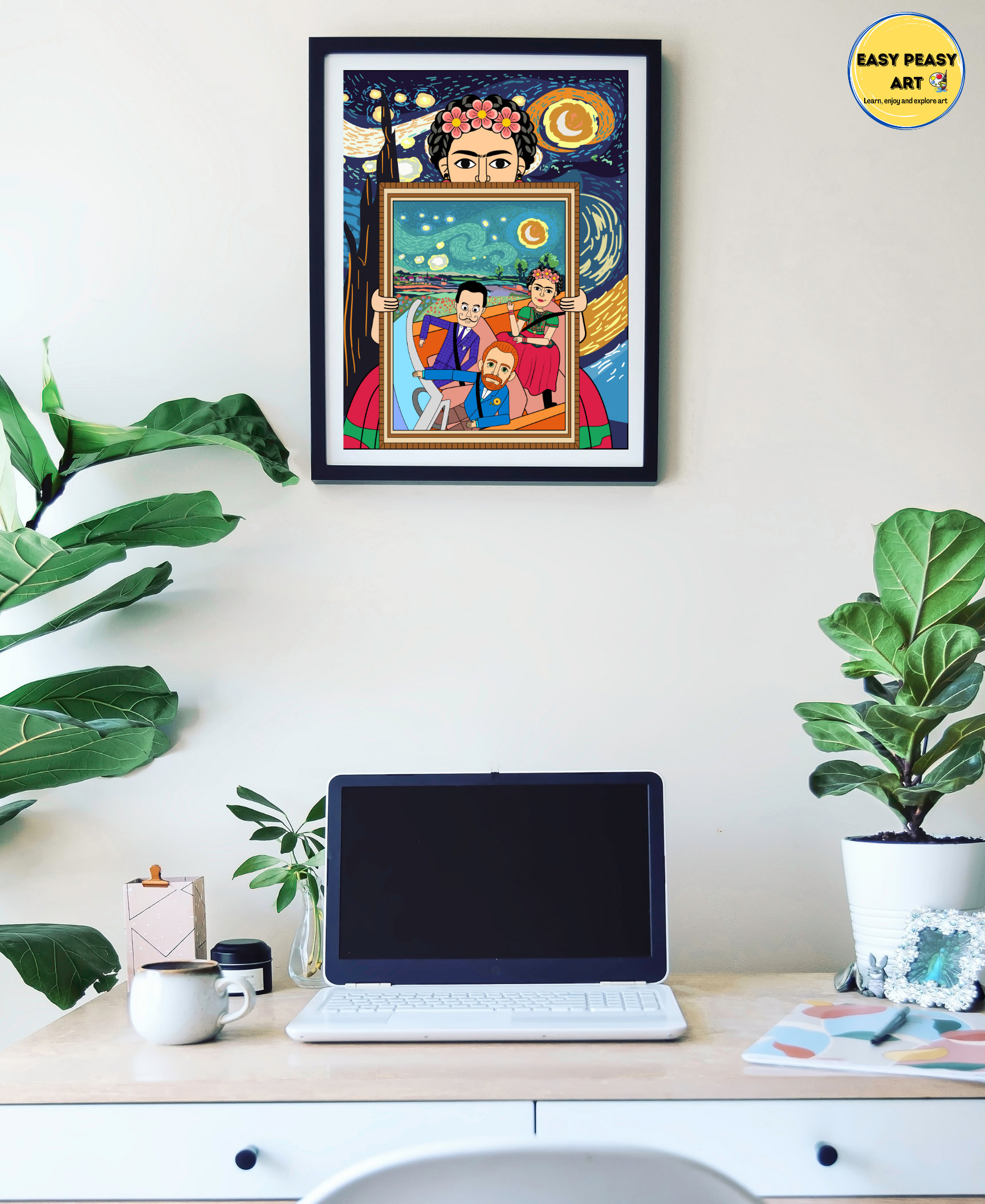 Frida Kahlo Poster, Frida Kahlo Wall Art, Van Gogh Art Print, Playroom ...