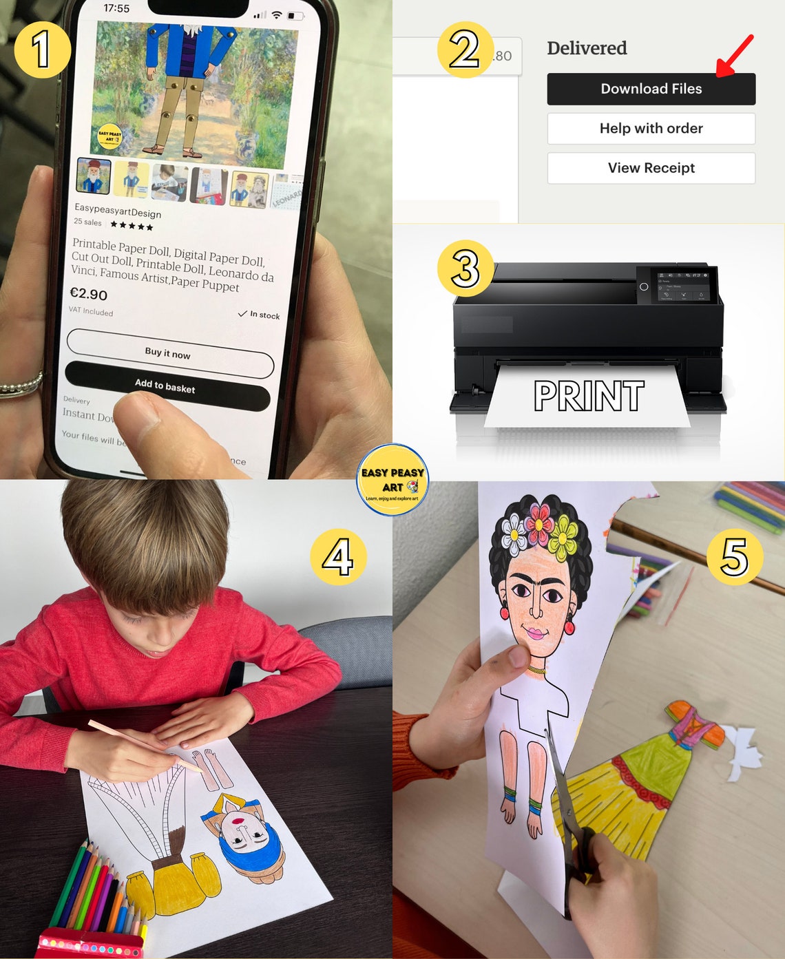 Famous Artist Craft Cards for Kids, Coloring Picasso, Art History for ...