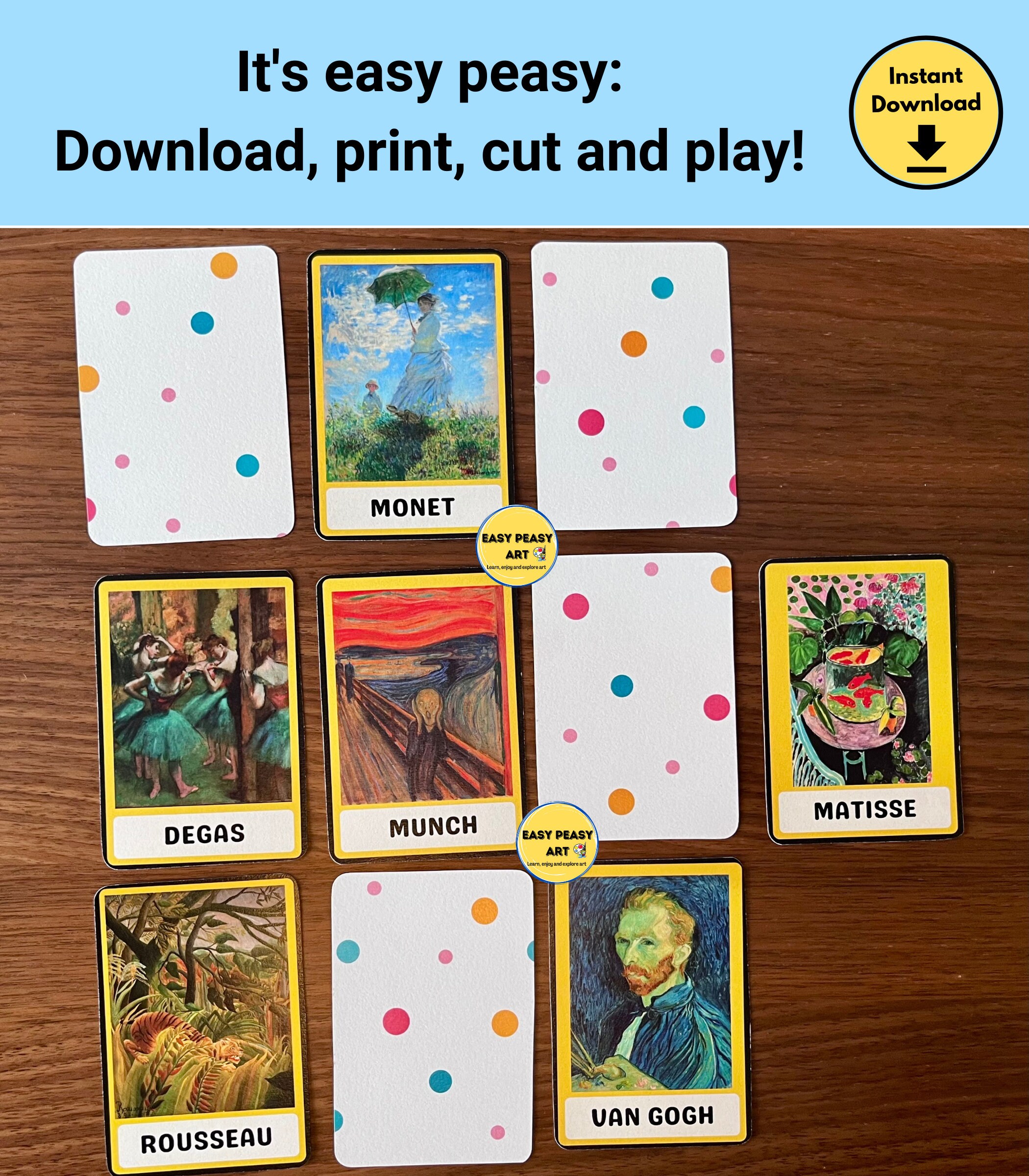 Art Matching Cards, Matching Game for Toddlers and Preschoolers ...