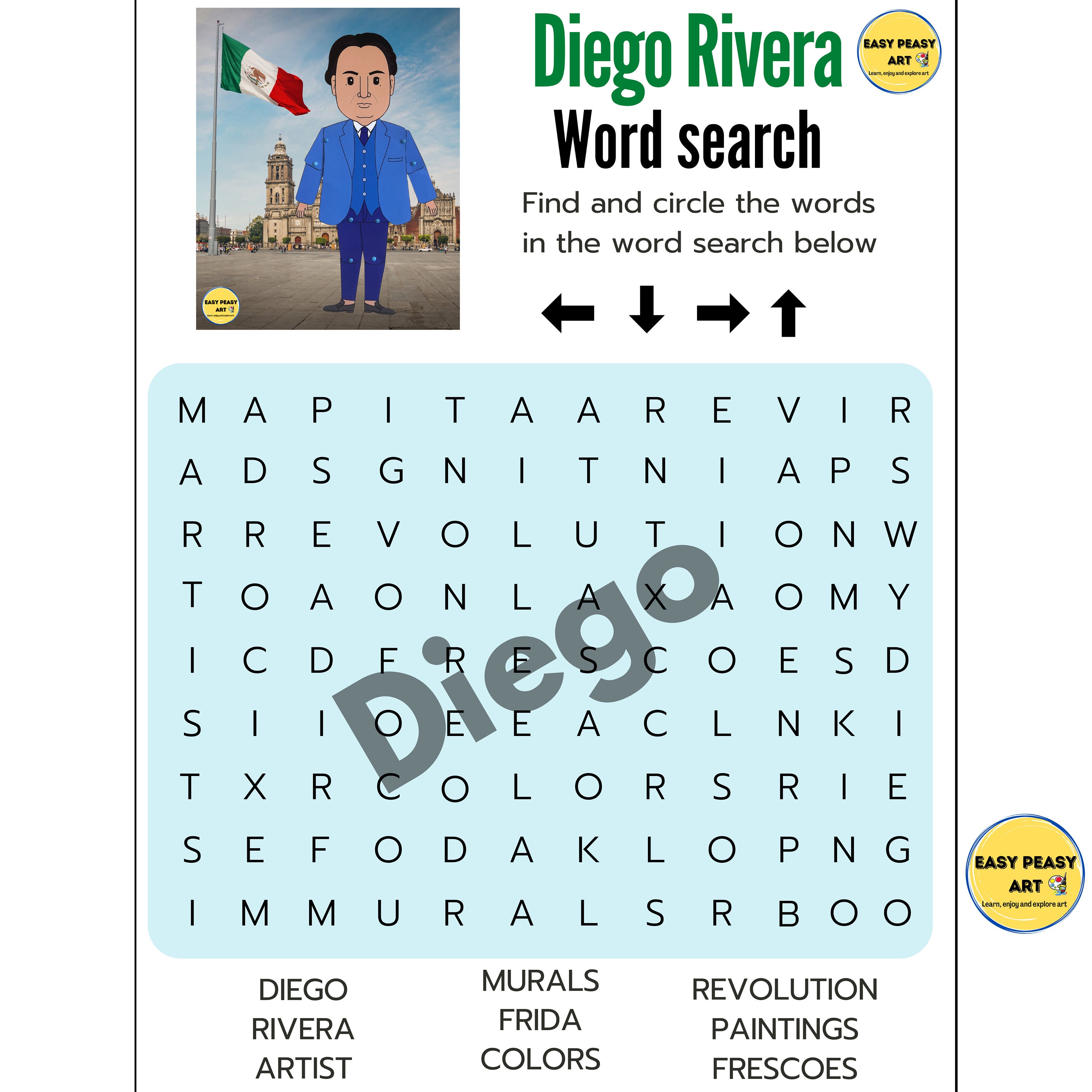 Diego Rivera , Digital Paper Doll, Mexican Artist, Cut Out Doll ...