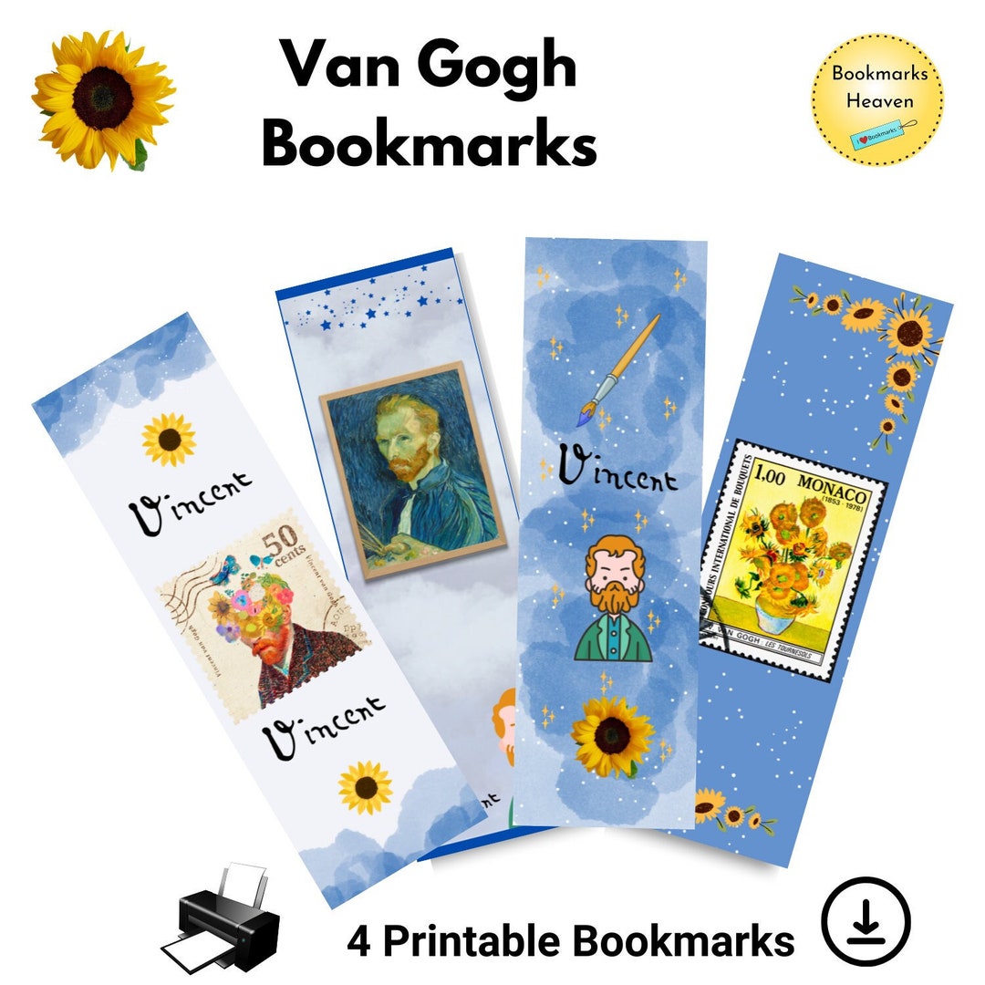 Van Gogh Bookmarks Printable, Fine Art Bookmarks, Van Gogh Book Gift ...