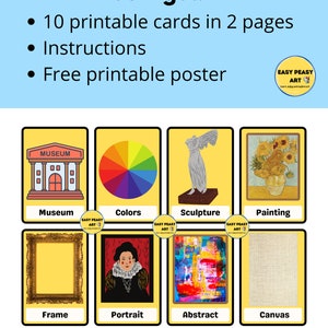 Art Memory Game for Toddlers and Preschoolers, Memory Cards With Art ...
