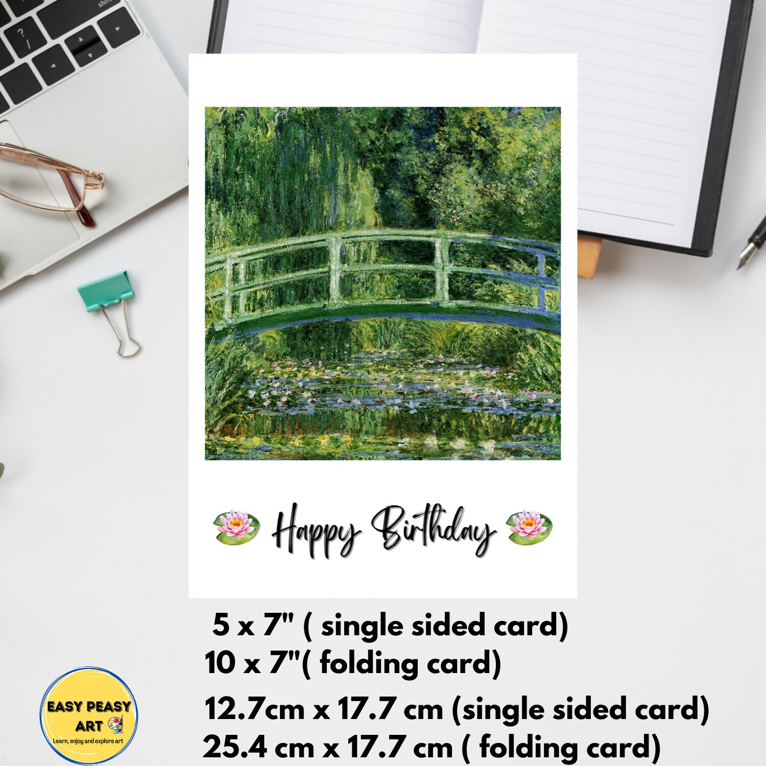 Claude Monet Birthday Card Printable, Art Lover Gift, Art History Card ...