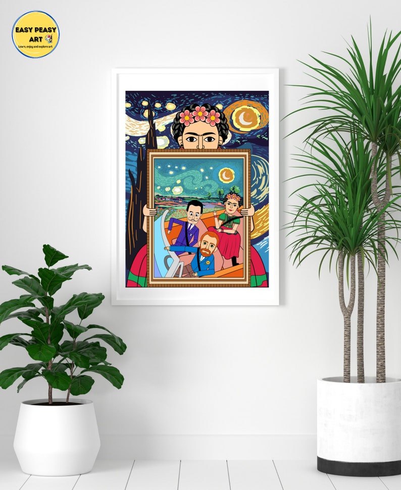 Frida Kahlo Poster Frida Kahlo Wall Art Van Gogh Art Print - Etsy
