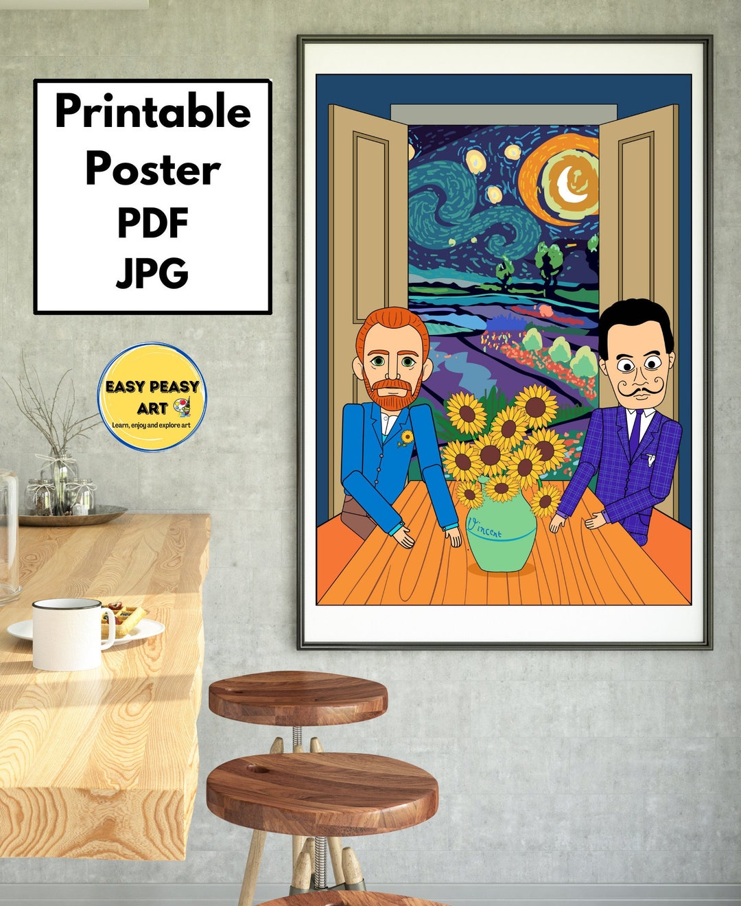 Famous Artists Art Class Decor, Van Gogh Art Class Poster, Famous ...