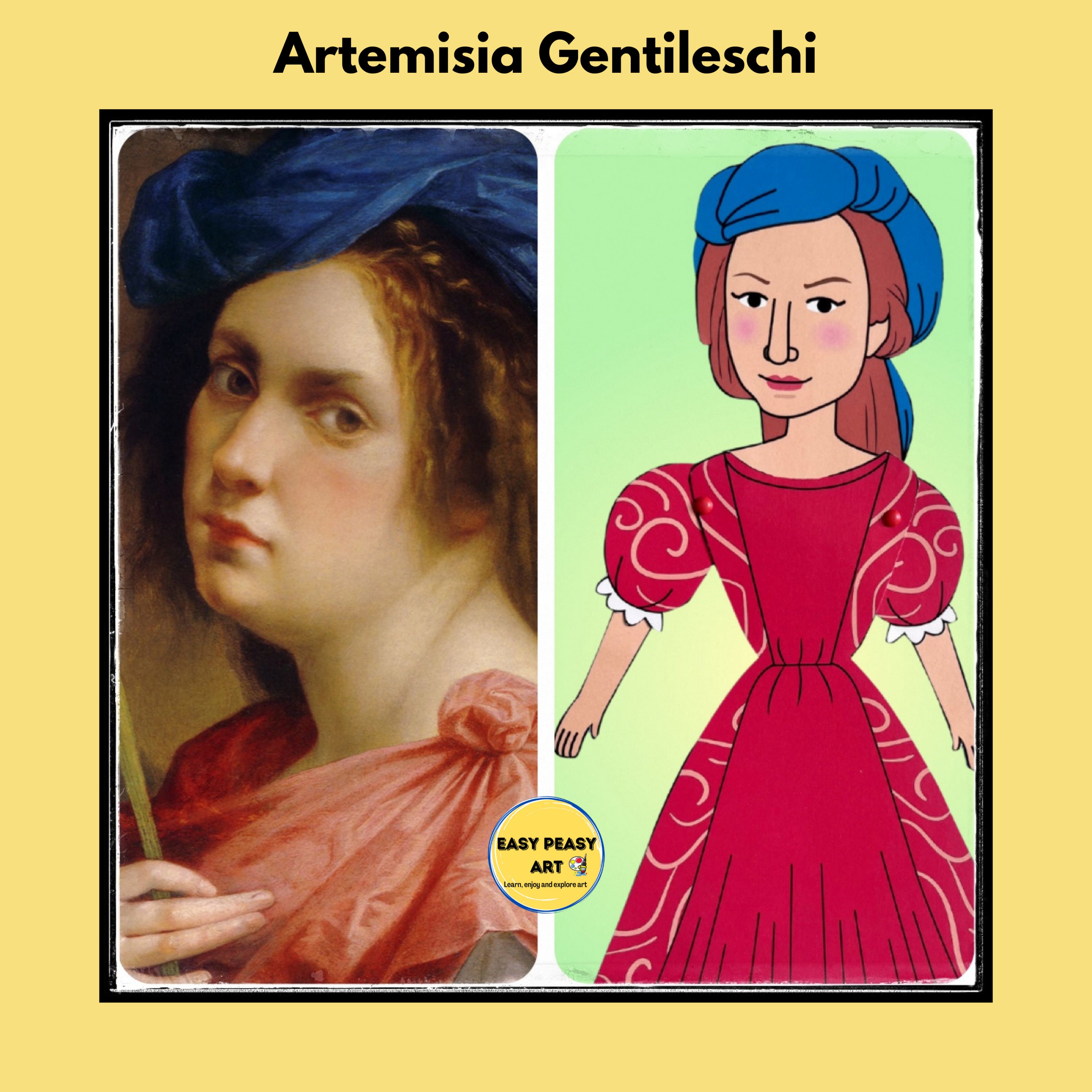 Artemisia Gentileschi Paper Doll, Baroque Paper Doll, Female Famous ...