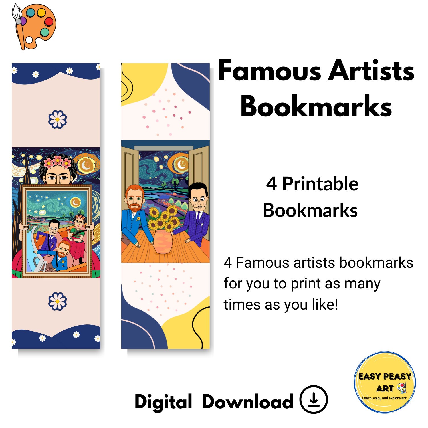 Famous Artists Bookmarks Gift for Art Teacher Salvador Dali - Etsy