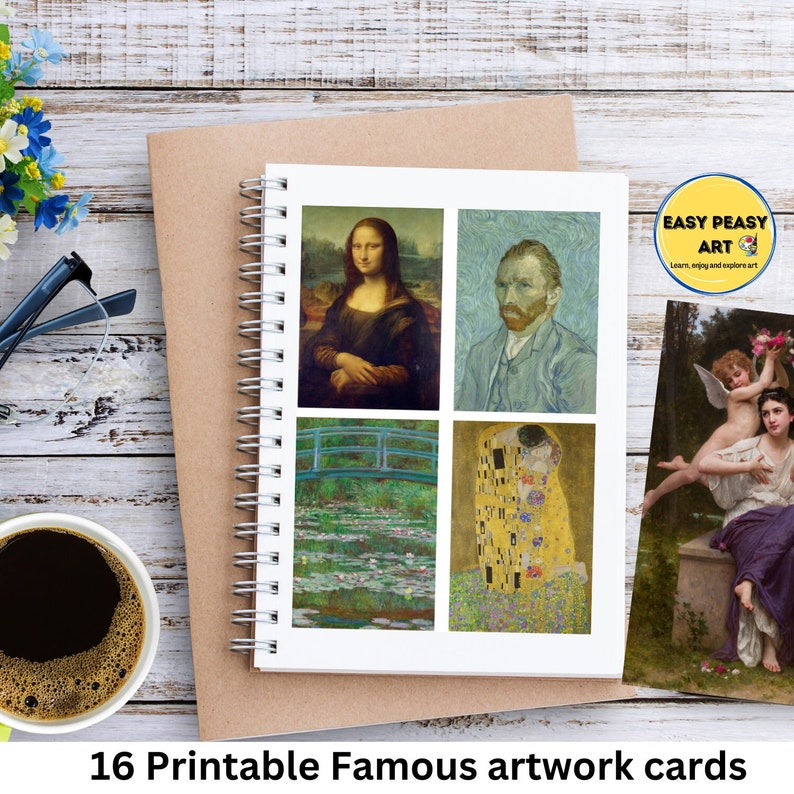 Famous Paintings Journal Cards Printable, Art Printable Junk Journal ...