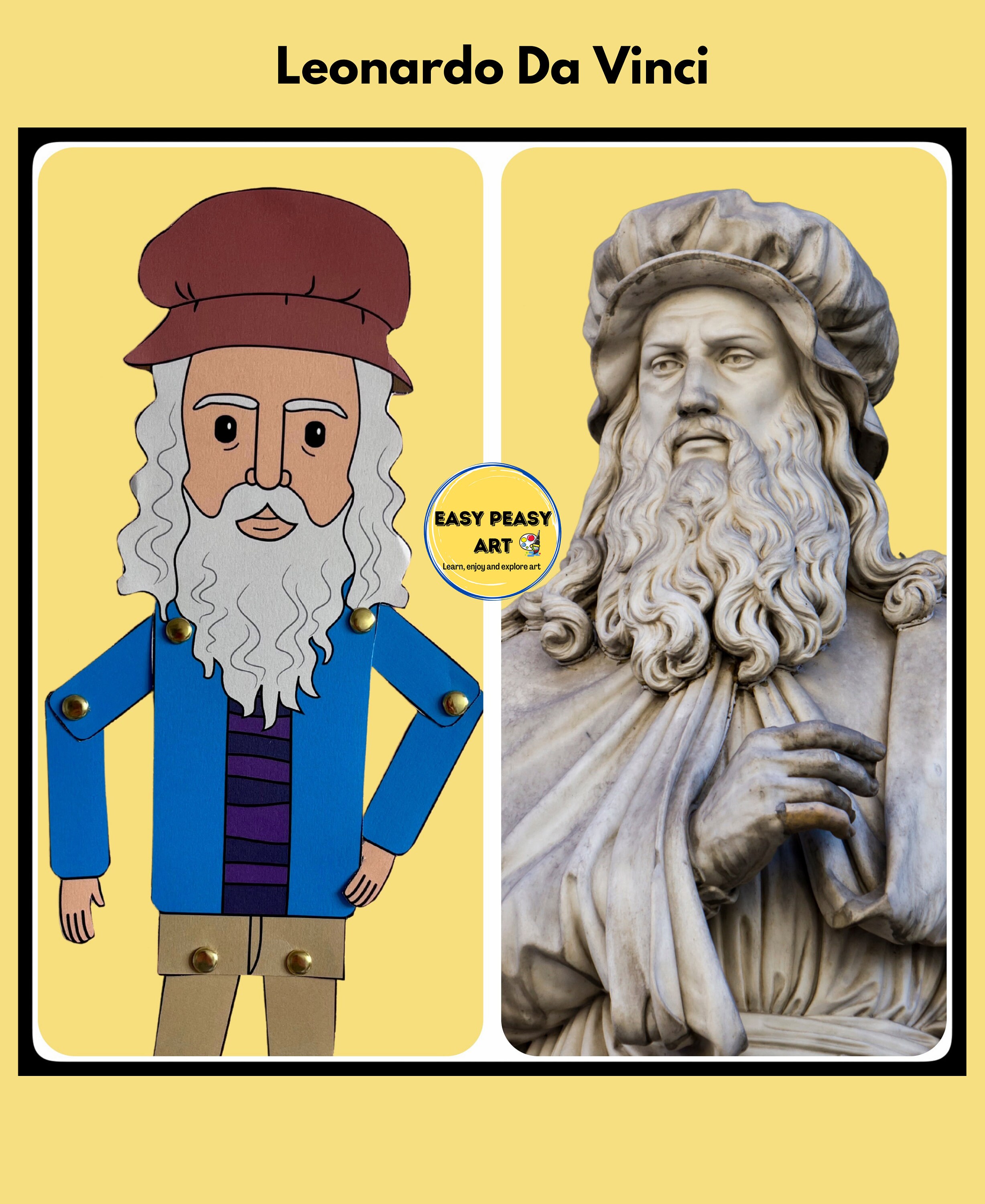 Famous Artists Paper Doll Printable, Art History for Kids Articulated ...