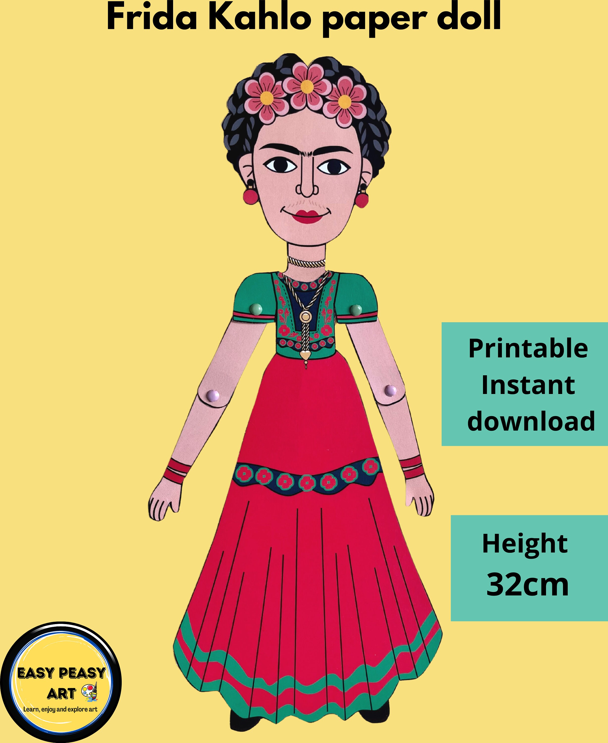 Famous Artists Paper Dolls Printable, Last Minute Christmas Gifts for ...