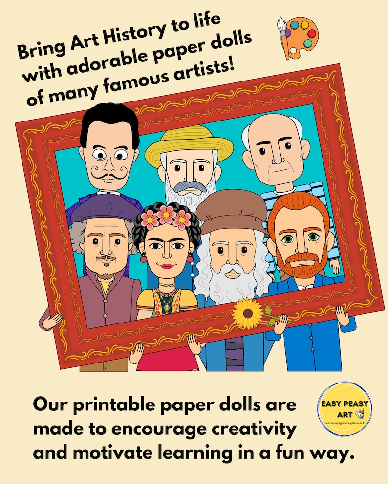 Famous Artists Craft Cards for Kids, Art History for Kids, Printable ...