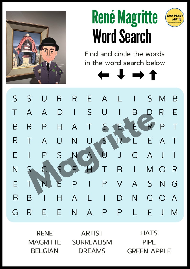 Rene Magritte Articulated Doll, Famous Artist Paper Doll, Surrealist ...