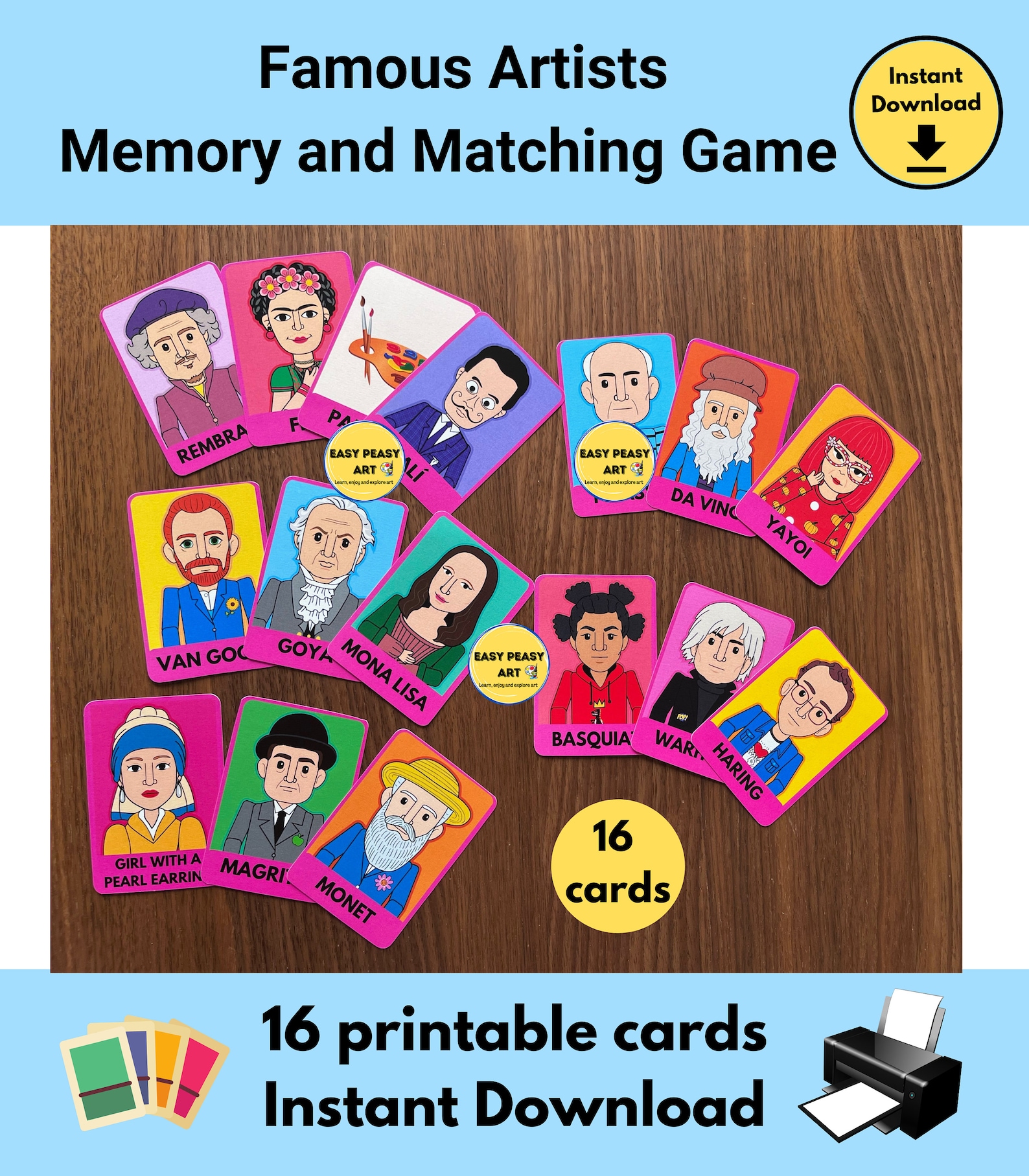 Memory Match Game Printable, Matching Games for Kids, Kids Games ...