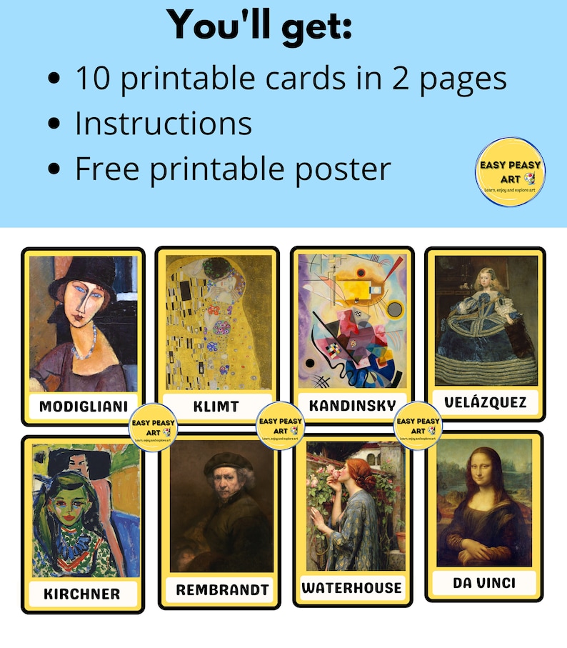 Art Matching Game for Toddlers and Kids, Montessori Cards for Toddlers ...