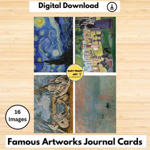 Famous Paintings Flashcards Printable, Famous Artists Prints, Fine Art ...