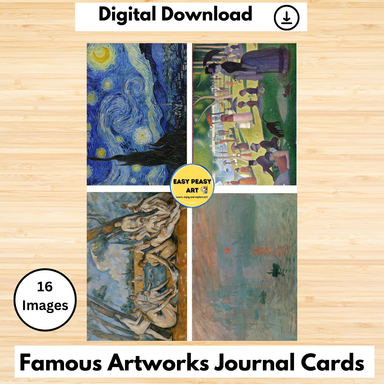 Famous Paintings Flashcards Printable, Famous Artists Prints, Fine Art ...