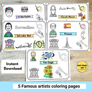 Famous Artists Coloring Pages, Vincent Van Gogh Coloring Page, Famous ...
