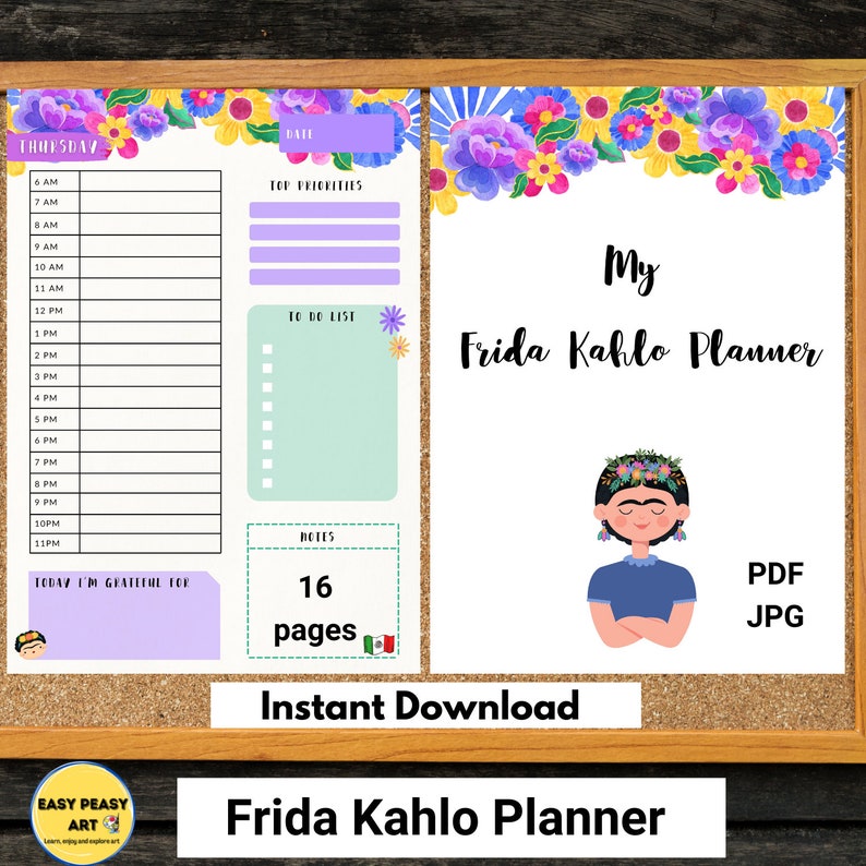 Frida Kahlo Planner, Artist Planner, Artist Digital Planner, Famous ...