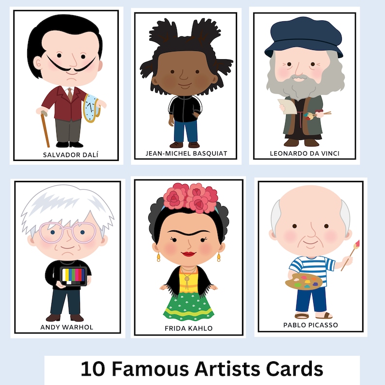 Famous Painters Flash Cards Art History Flash Cards Art for - Etsy