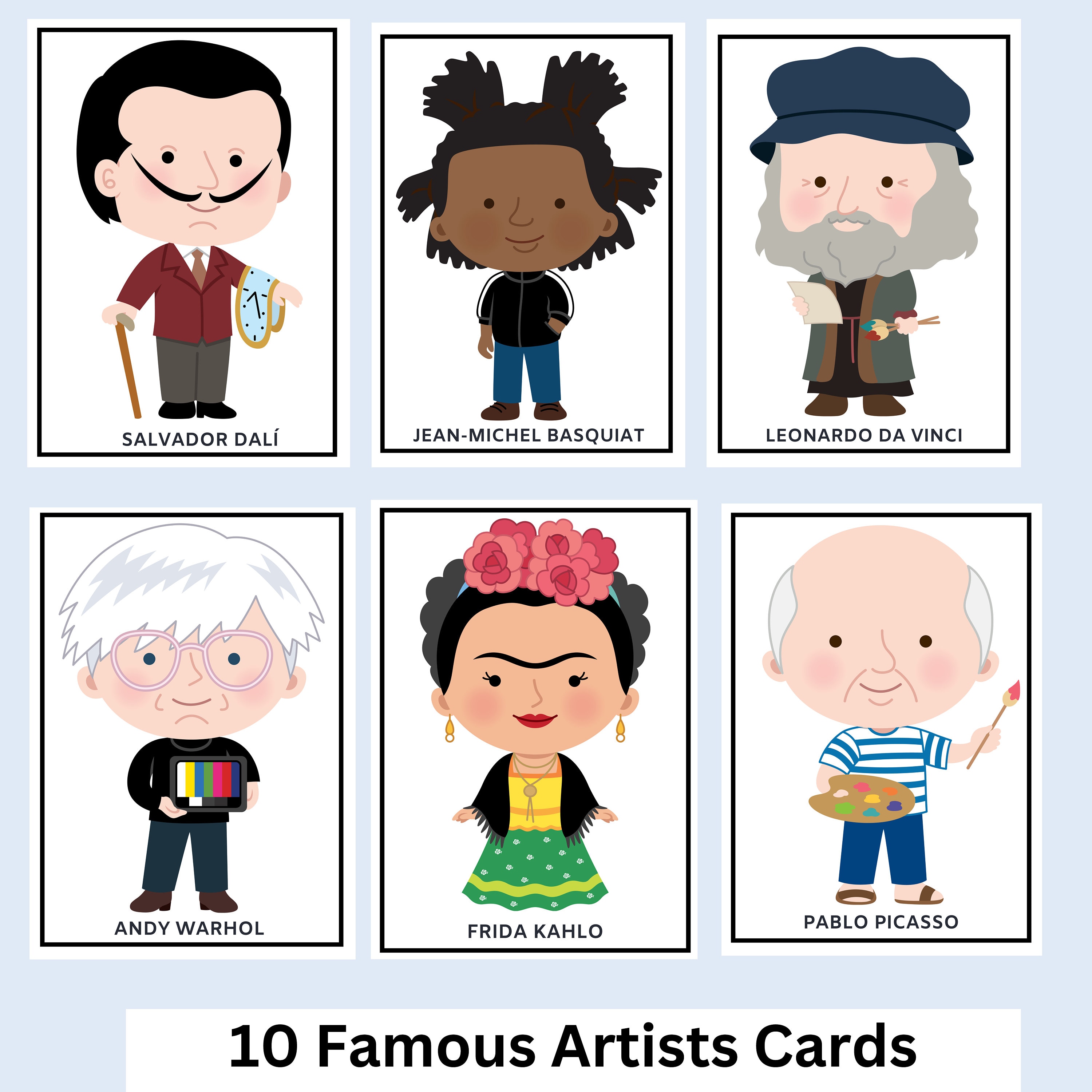 Famous Painters Flash Cards, Art History Flash Cards, Art for Kids ...
