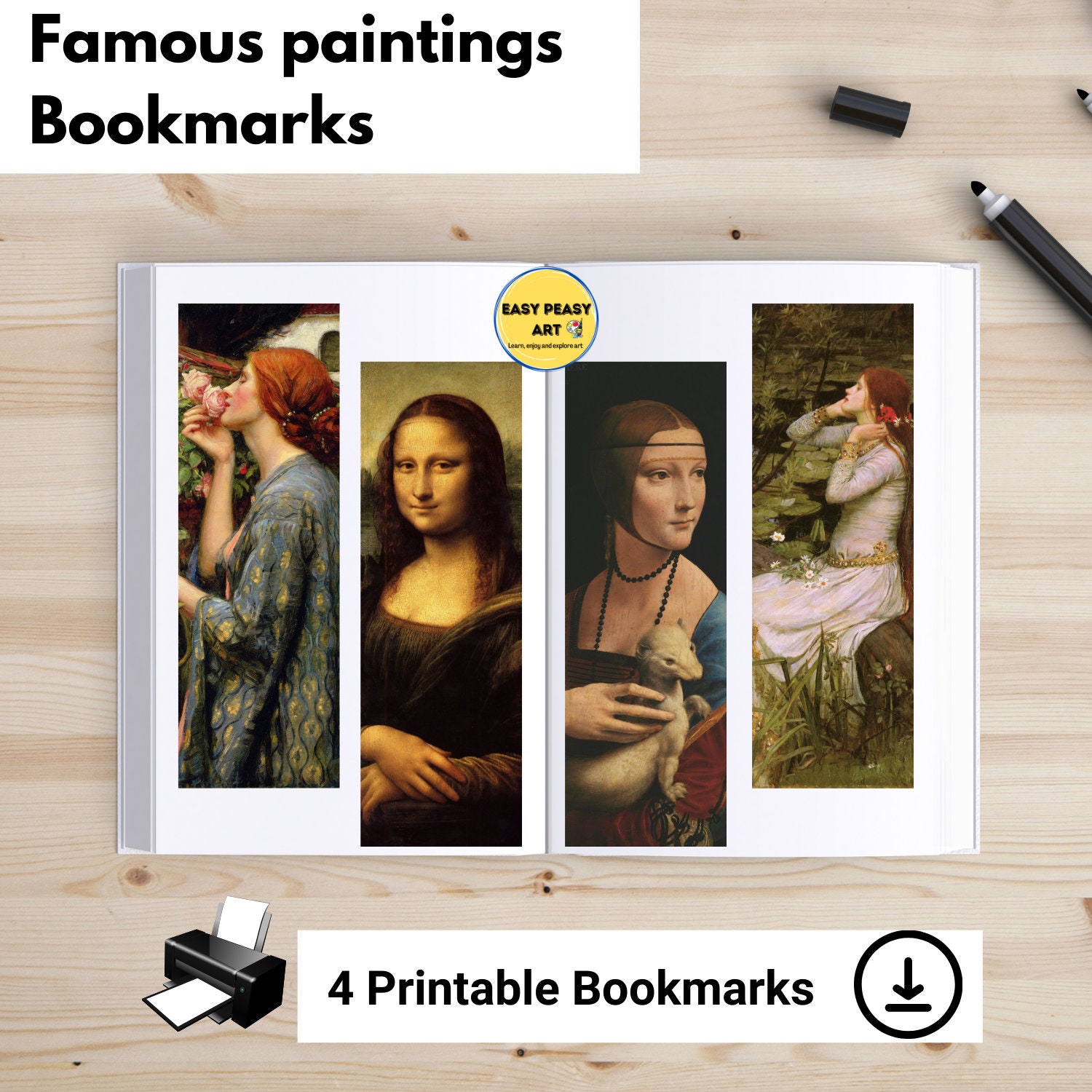 Famous Art Bookmarks, Famous Paintings as Gifts, Famous Women Art ...